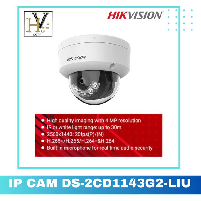 Jual IP CAMERA HIKVISION 4MP DS-2CD1143G2-LIU Smart Hybrid Light Fixed Dome - Kota Palembang ...