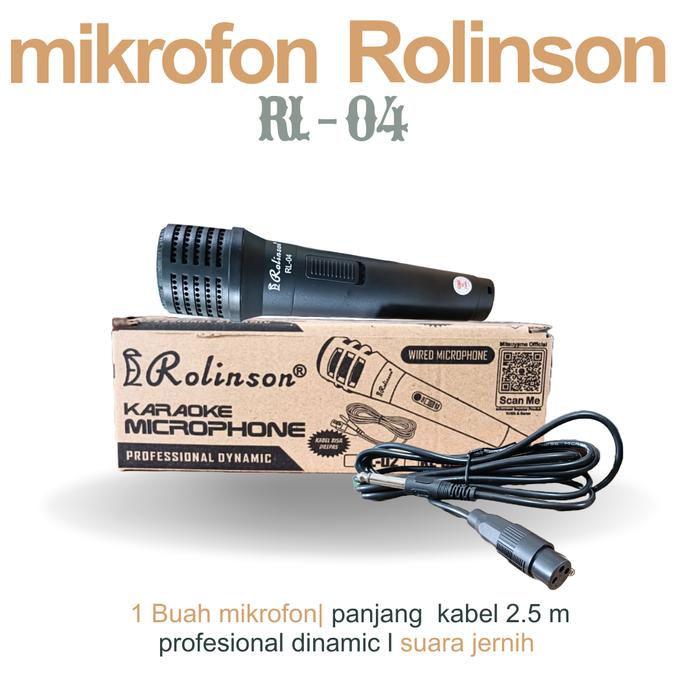 Jual MIC ROLINSON RL-04 MIKROFON PROFESIONAL DINAMIC MIC KARAOKE MURAH ...