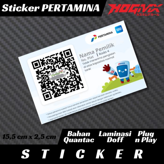 Jual Sticker PENGISIAN BENSIN Stiker Pertamina Bahan Quantac Laminasi ...