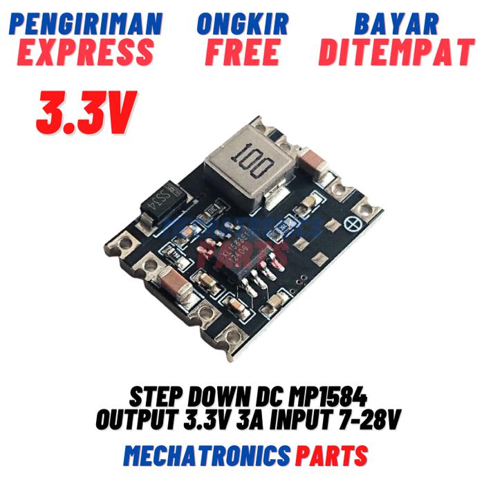 Jual Step Down DC MP1584 Output 3.3V 5V 9V 12V 3A Input 7-28V Modul Fixed Small Mini 9V 12V 24V ...