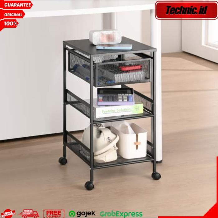 Jual Stora Rak Troli Kantor 3 Tingkat Trolley Office 3 Tier Black Rak ...