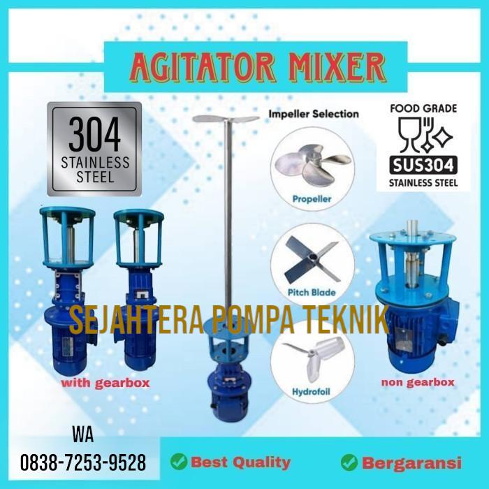 Jual Agitator Mixer Kimia SS304 1.1kw 1.5hp 2670RPM 3 Phase 2 Pole ...
