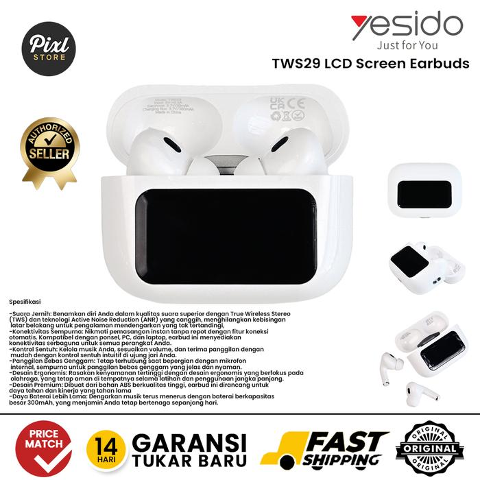 Jual Yesido TWS29 LCD Screen Earbuds - Kab. Gowa - Pixl Store ID | Tokopedia