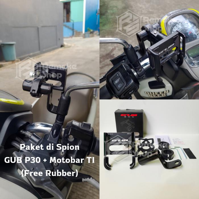 Promo GUB P30 P10 Original Holder HP Motor Full Besi Alumunium Alloy Breket Tempat Handphone ...