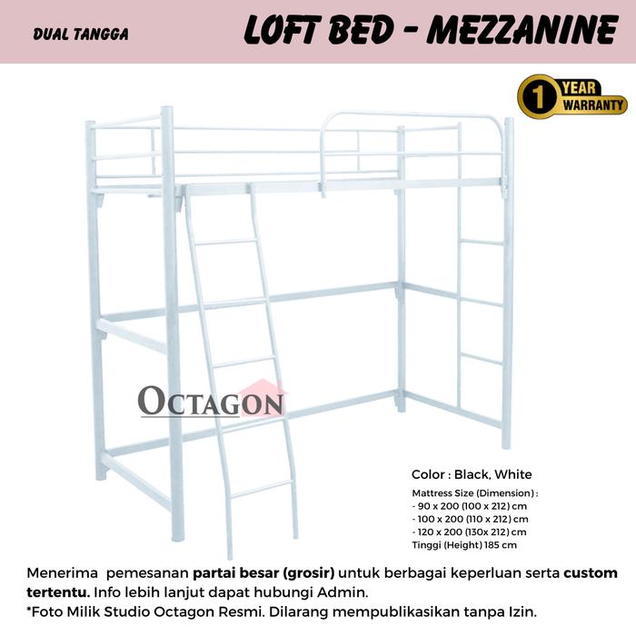 Promo Loft Bed Besi Minimalis Ranjang Susun Mezzanine - Dual Tangga (LB ...