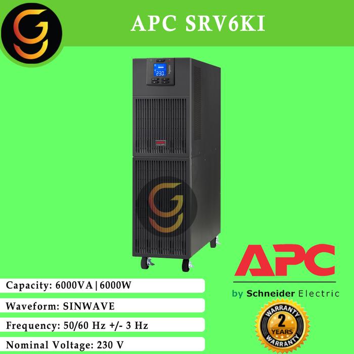 Jual UPS APC EASY UPS ONLINE SRV6KI 6000VA 6000WATTS 230V SINEWAVE 2YR ...