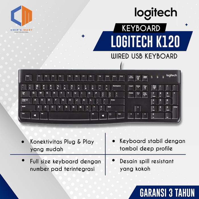 Jual Logitech K120 Keyboard / Kabel USB / Original / Garansi 3 tahun ...