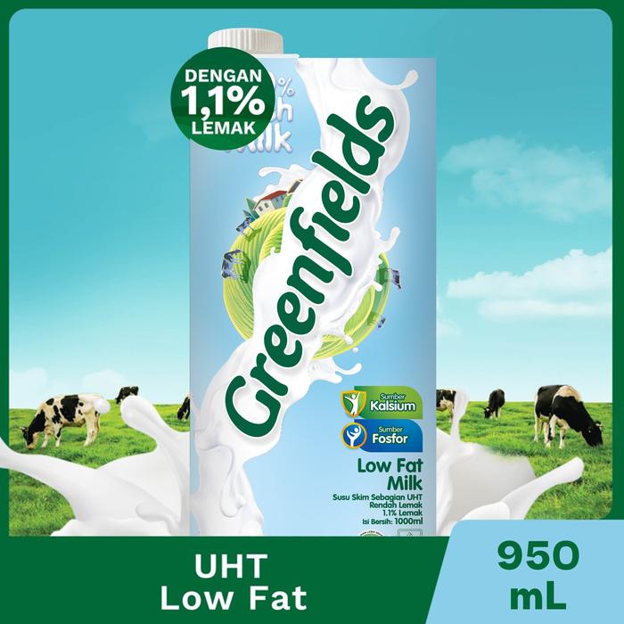 Promo Susu Greenfields UHT Low Fat 950ml - Jakarta Barat - Greenfields Official Store | Tokopedia
