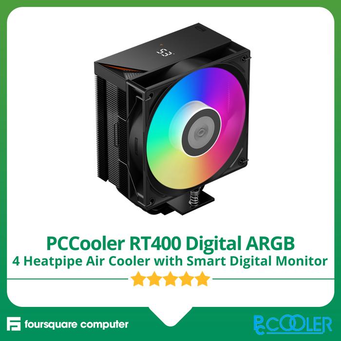 Jual HSF CPU Cooler PCCooler RT400 Digital ARGB Black 4 Heatpipe with ...