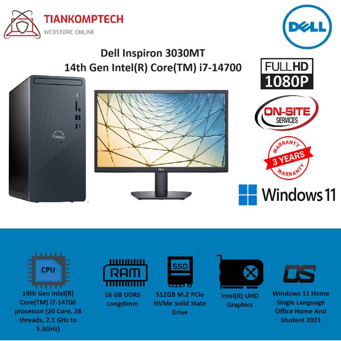 Jual PC Dell Inspiron 3030 Tower Core i7-14700 16GB 512 GB SSD Win 11 ...