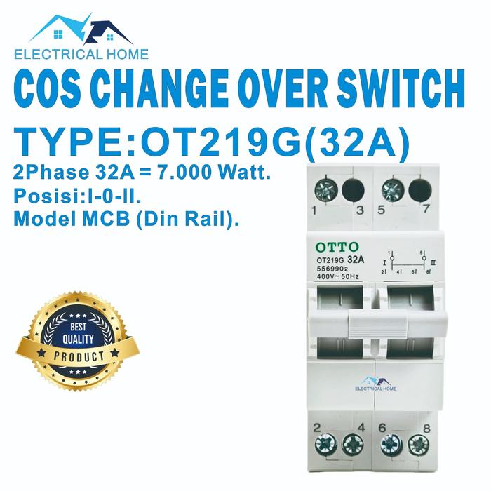 Jual COS Change Over Switch Ohm Saklar Model MCB Din Rail 2Phase 32A OTTO - Kota Surabaya ...
