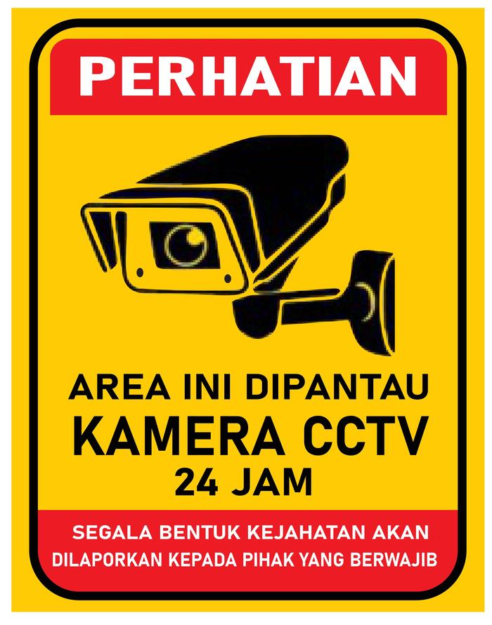 Jual Stiker Vinyl Rambu CCTV / Rambu CCTV - 1=12,5cmx16cm - Kab. Bekasi ...