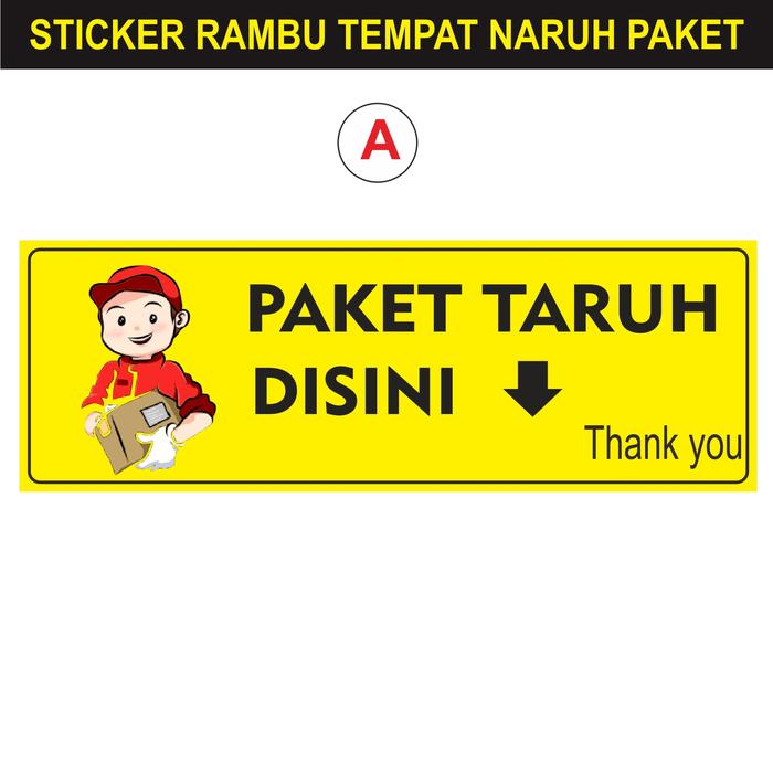 Jual Stiker Vinyl Paket Taruh di Sini / Rambu Paket Taruh di Sini ...