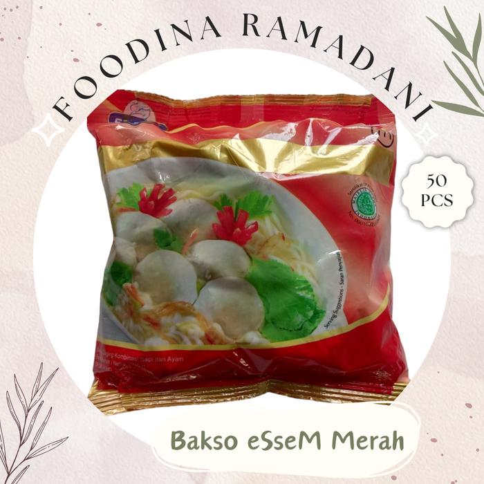 Jual BAKSO SAPI eSseM Merah - Beef Baso Fresh [ Isi 50 Pcs ] Harga Per ...