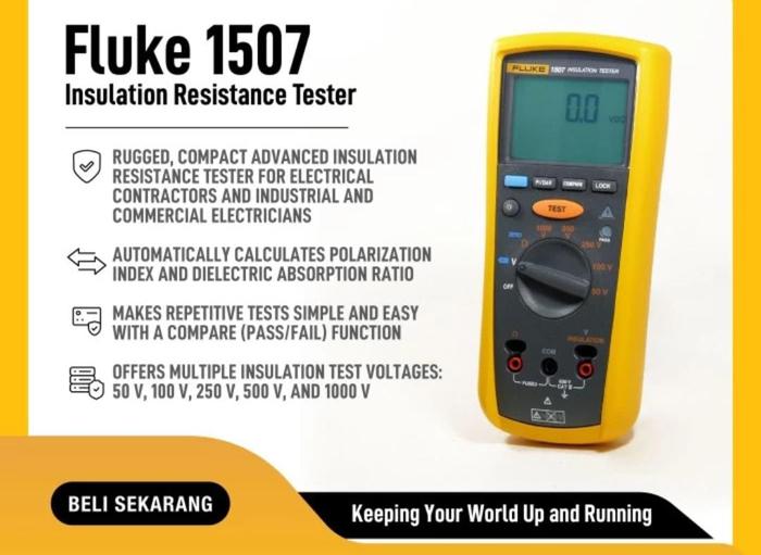 Jual FLUKE 1507, Insulation Resistance Tester Plus Sertifikat Kalibrasi ...