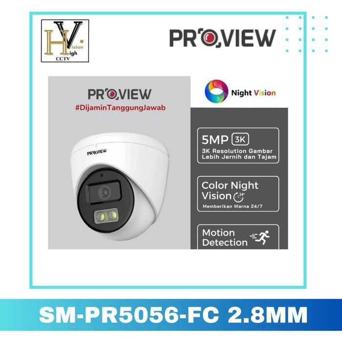 Jual PROVIEW Analog Indoor Camera 5MP HD IP66 Night Vision With Audio ...