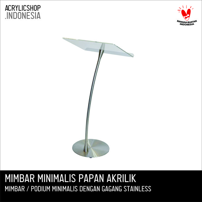 Jual Mimbar Acrylic Minimalis | Podium Stainless Akrilik | Minimalist ...