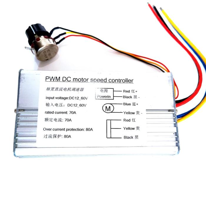 Jual Dimmer PWM 70A DC Motor Speed Controller 12V 24V 36V (1506 ...