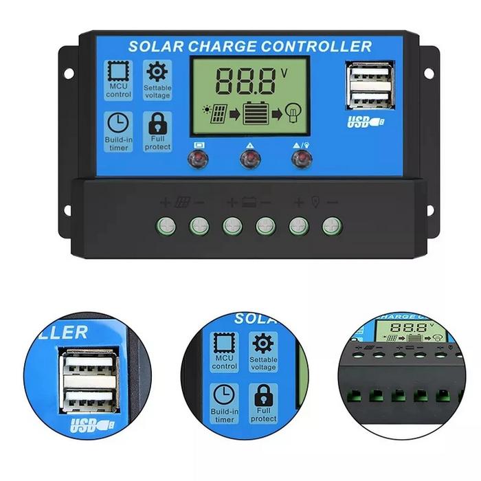 Jual SCC MPPT PWM 10A/20A/30A/60A/100A Otomatis 12V/24V/36B48V Panel ...