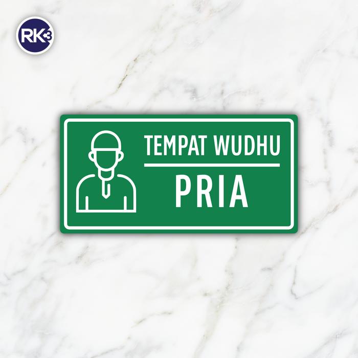 Jual Rambu Petunjuk Tempat Wudhu - Ukuran 15cm x 30cm - Bahan Akrilik ...