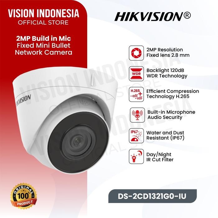 Jual HIKVISION DS-2CD1321G0-IU IP CAMERA 2MP AUDIO FIXED TURRET CAMERA - Jakarta Utara - VISION ...