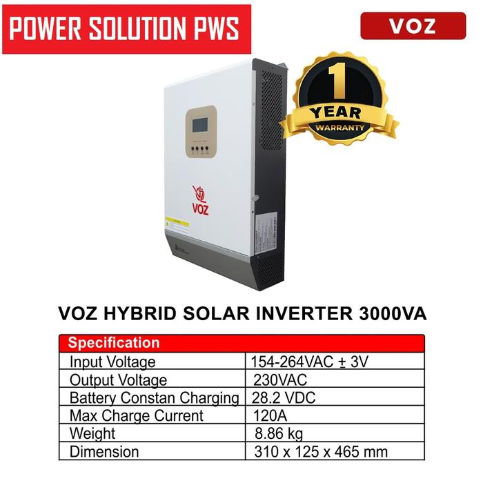 Jual VOZ SOLAR INVERTER HYBRID 3KVA / 3000VA HYBRID SOLAR INVERTER 3 ...