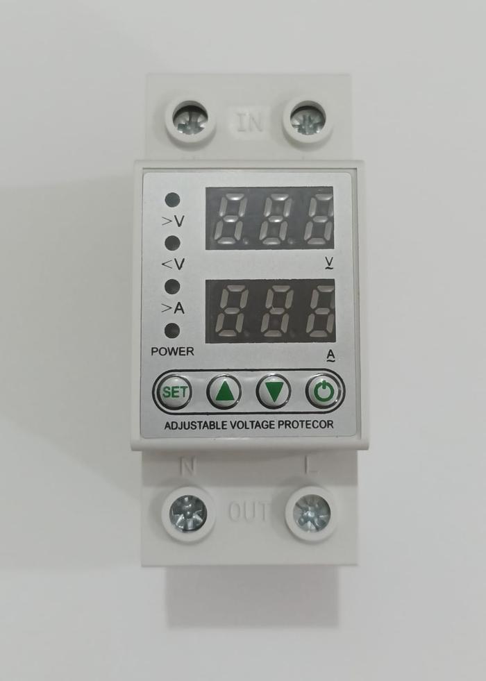Jual AVP-63 AC 220V 230V Adjustable Voltage and Current Protector 2P 63A 230VAC Din Rail Type ...