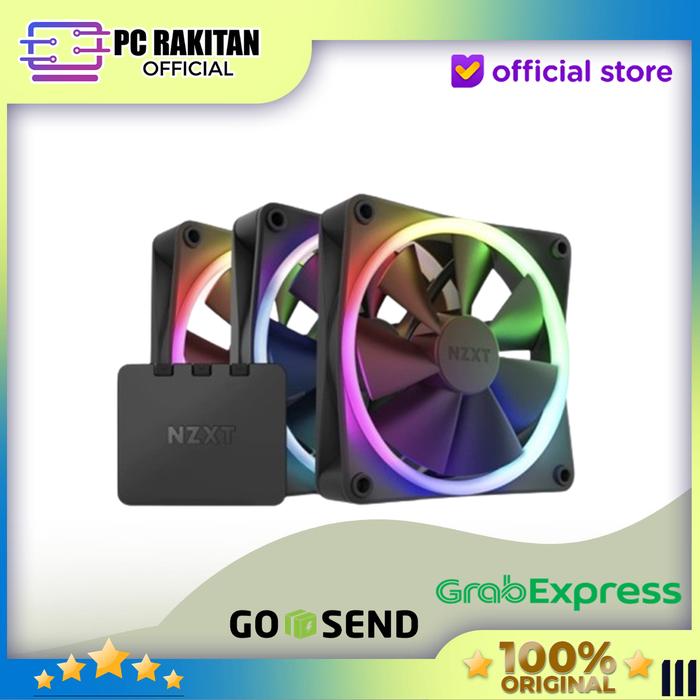 Promo NZXT F120 RGB Triple Pack / 3in1 INCLUDE CONTROLLER - BLACK Cicil ...
