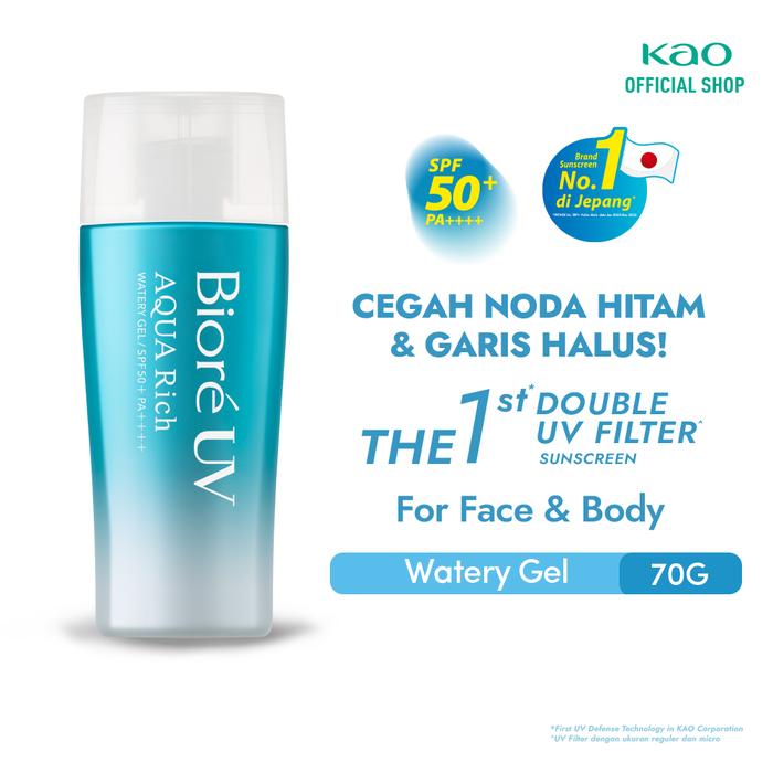 Promo Biore UV Aqua Rich Sunscreen Watery Gel SPF50 PA++++ 70gr - - KAO Official Store | Tokopedia
