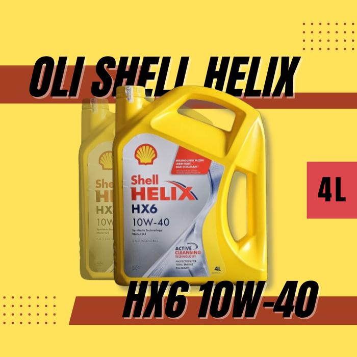 Promo OLI MESIN SHELL HELIX HX6 10W-40 4L ORIGINAL with QR/Barcode ...