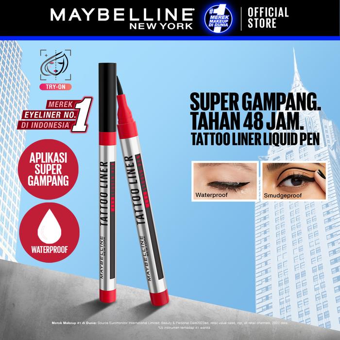 Promo Maybelline Tattoo Liner 48H Liquid Pen Eyeliner Waterproof Makeup - Kota Tangerang ...