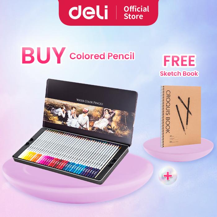 Promo Deli Pensil Warna Cat Air / Watercolor Pencil - 72C Warna/color ...