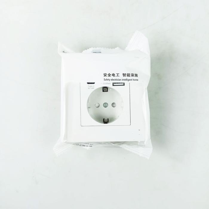 Promo Taffhome Stop kontak Dinding USB Type-C Square Wall Socket HB16 ...