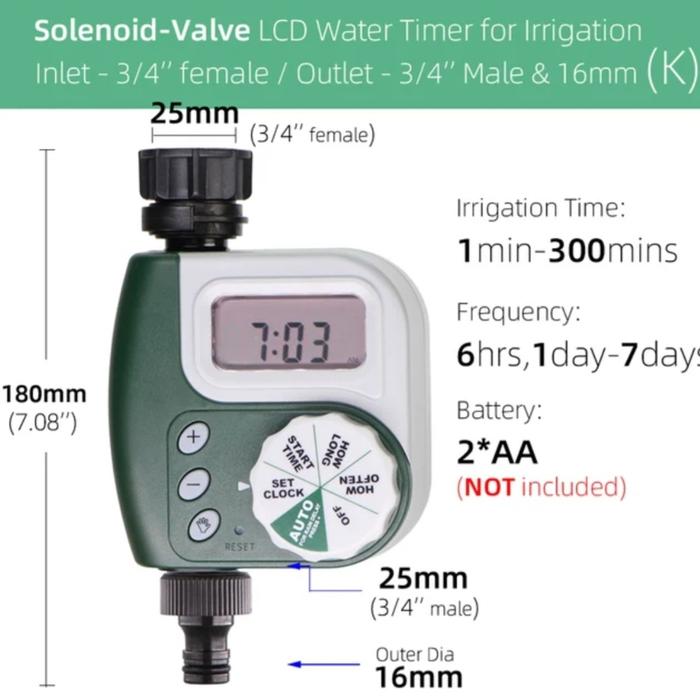 Jual digital automatic irigasi water timer penyiram air taman kebun ...