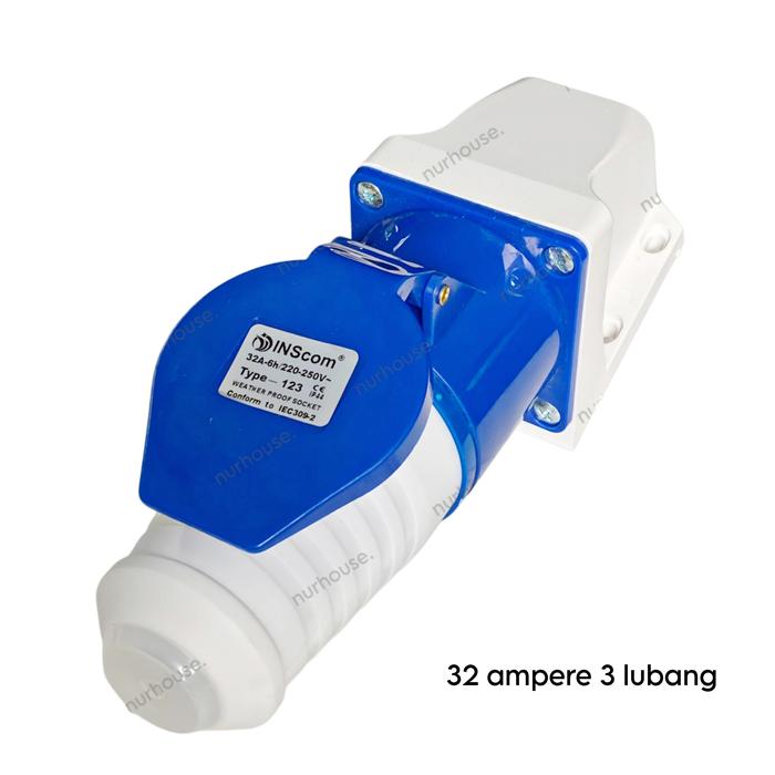 Jual Stopkontak Socket genset kelistrik 32 amper 1 phase 3 kaki steker ...