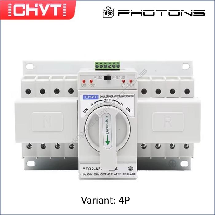 Jual ATS Automatic Transfer Switch CB Class 2P 3P 4P 220VAC 400VAC 63A ...