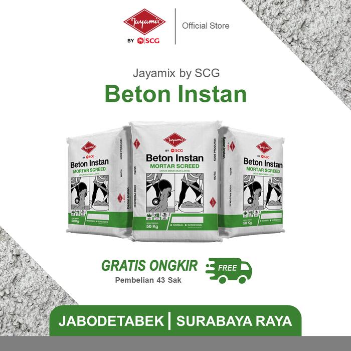 Promo Jayamix by SCG Mortar Screed Beton Instan [43 Sak] - K250, Jawa ...