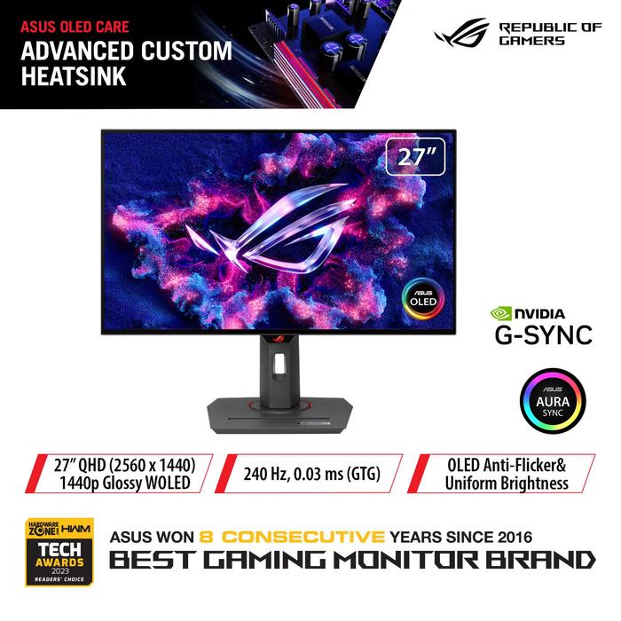 Promo ASUS ROG Strix OLED XG27AQDMG | Gaming Monitor 27Inch Glossy WOLED 240Hz 0.03ms G-Sync ...