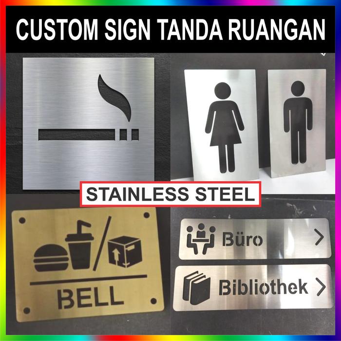 Jual Custom Signage Board Tanda Nama Ruangan Stainless Steel Mewah ...