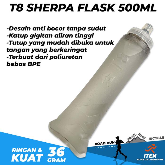 Jual T8 sherpa soft flask 500ml water flask botol minum lari road trail bahan aman bagi ...