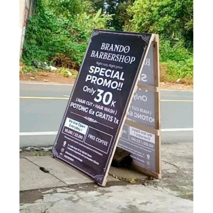 Jual RANGKA BANNER KAYU 2 SISI + STAND BANNER KAYU 2 SISI 100X50 - Kab ...