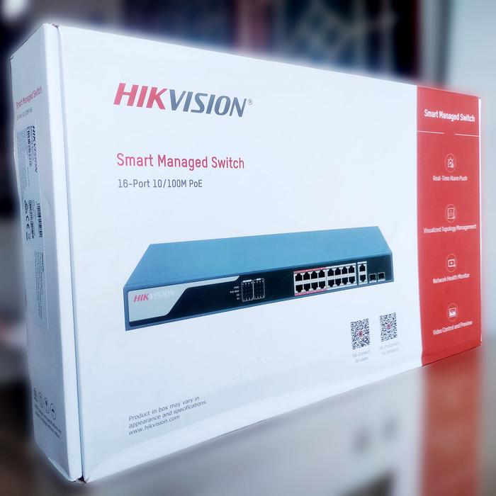 Jual HIKVISION 16 Port Fast Ethernet Smart POE Switch Model POE DS ...