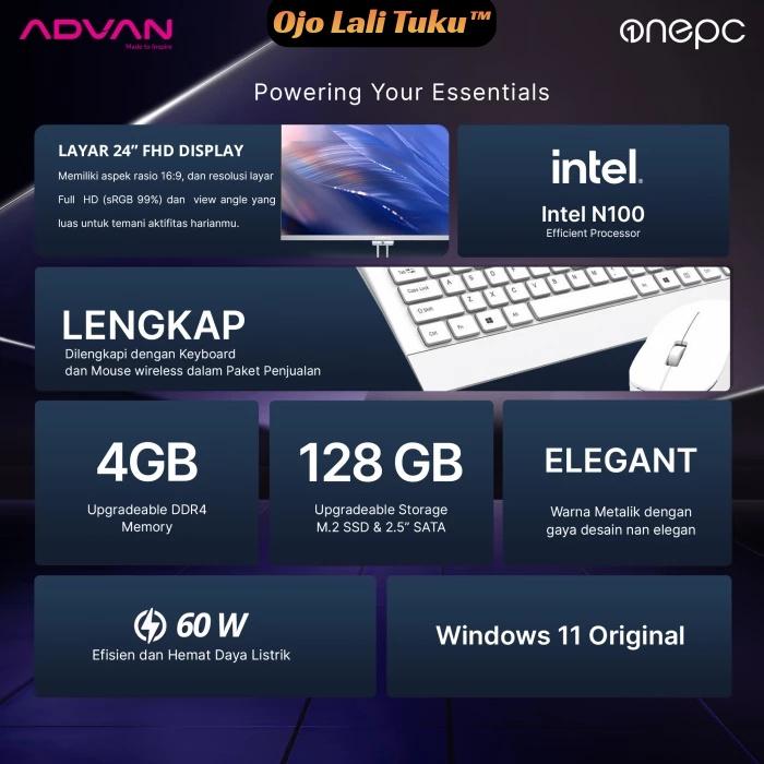 Jual All In One ADVAN PC AIO OnePC AMD Ryzen 5 5500 U 8GB/512GB Windows ...