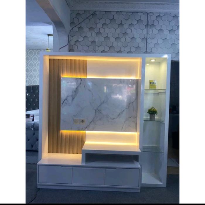 Jual lemari tv minimalis modern/backdrop tv minimalis/meja tv minimalis ...