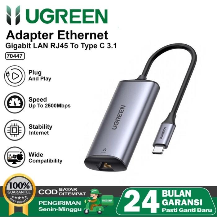 Jual Ugreen Usb 3.0 / Type C to LAN RJ45 + Usb 3.0 - Ugreen Adapter Lan ...