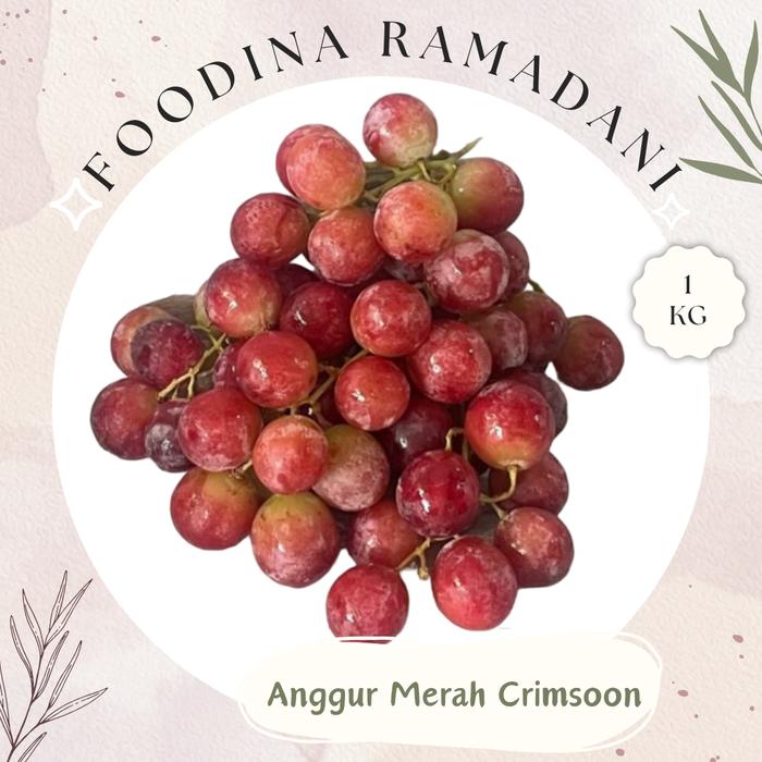 Jual BUAH ANGGUR MERAH Crimsoon Tanpa Biji -Red Grape Fresh [ Berat 1 ...