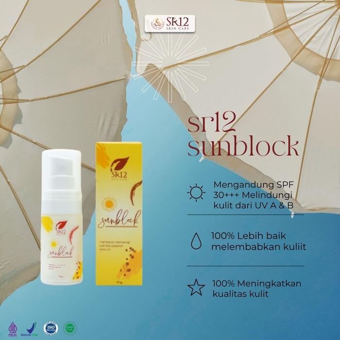 Jual Sunscreen SPF 30 PA +++ With Calendula Skincare Sunblock SR12 BPOM ...