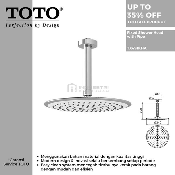 Jual Ceiling Shower TOTO TX491KHA / TOTO Fixed Shower Head TX491KHA - Kab. Bogor - Indoestri ...