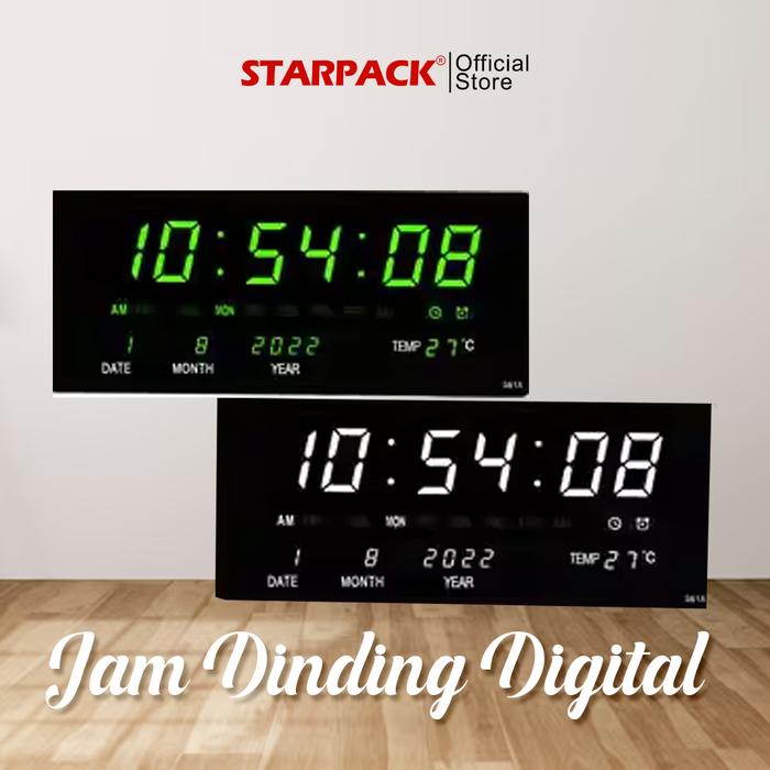 Jual Jam Dinding Besar LED Digital Clock Large - Hijau / Putih - Kab ...