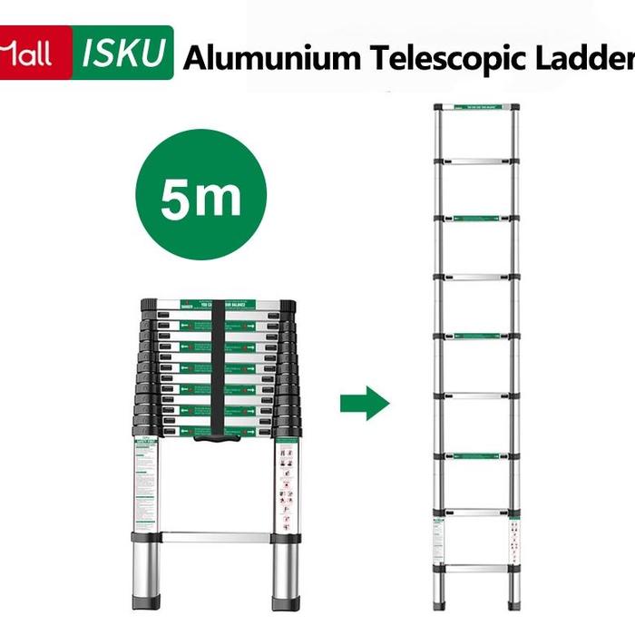 Jual Tangga Lipat Aluminium Teleskopik 5M Telescopic Ladder - Jakarta ...